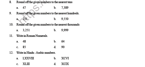 CBSE Class 4 Maths Place Value question bank CBSE Class 4 Maths Place Value question bank